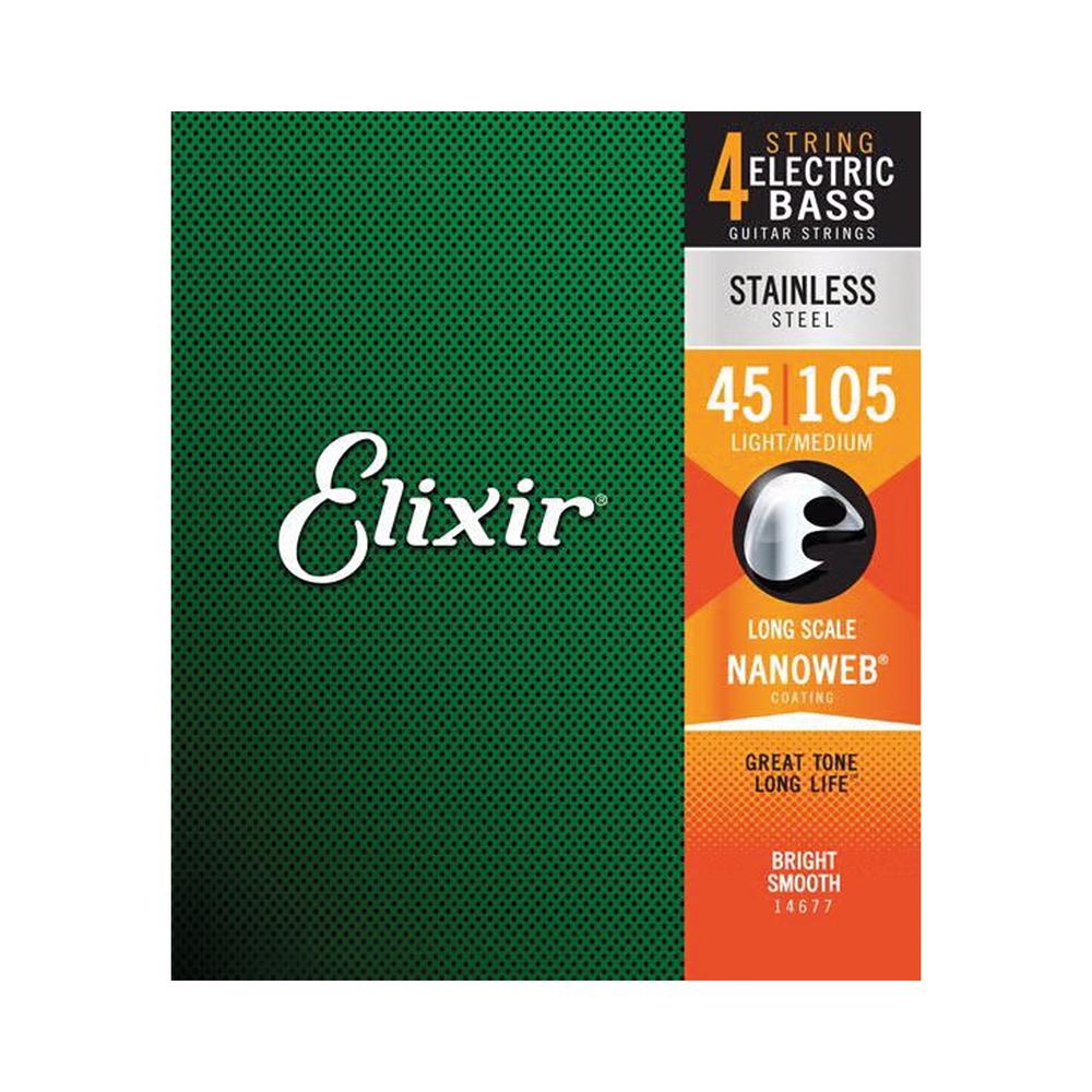 Cuerdas de Acero Nanoweb para Bajo Eléctrico 14677 ELIXIR