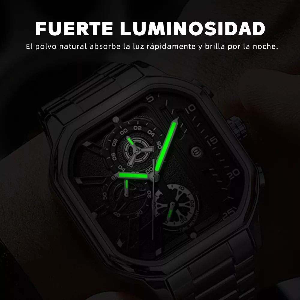 Reloj Hombre Analógo Con Fechador Acero Cuarzo Casual