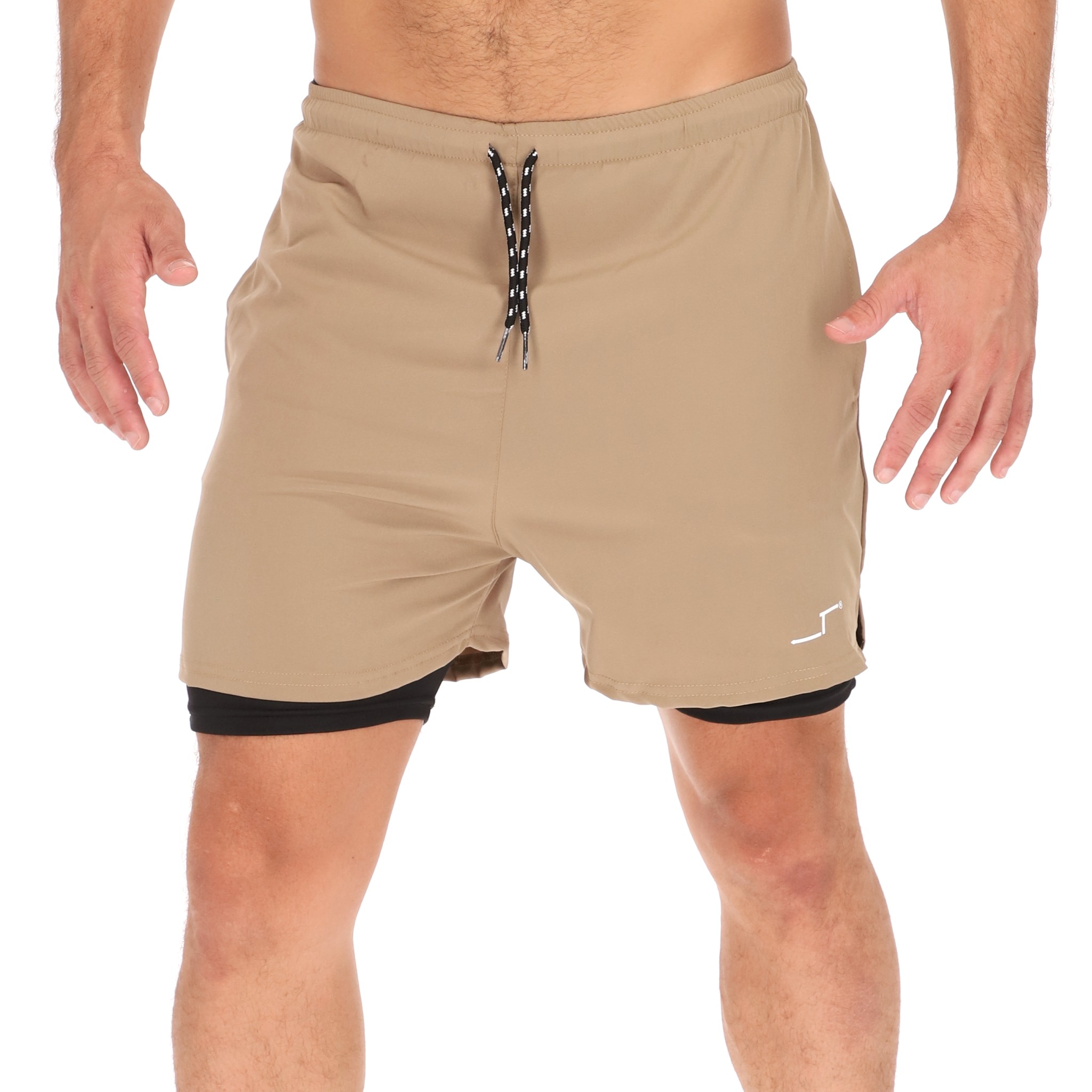 Short Deportivo 2-en-1 Color Beige Para Hombre CHB Chili Beans Clothing Co.