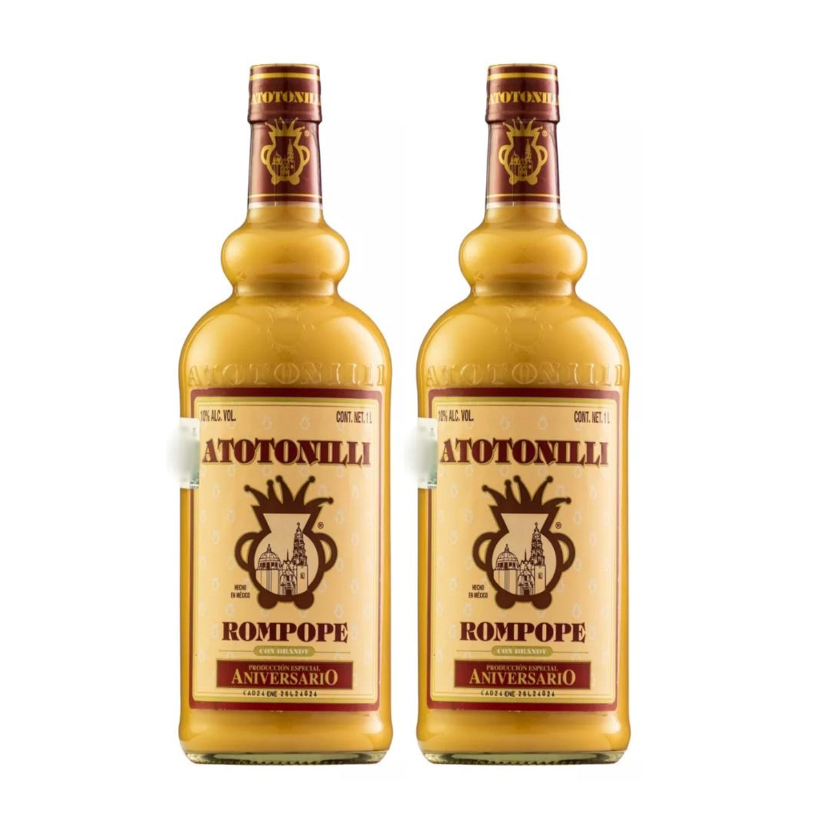 Duo Pack Rompope Atotonilli Con Brandy Premium 1000 Ml