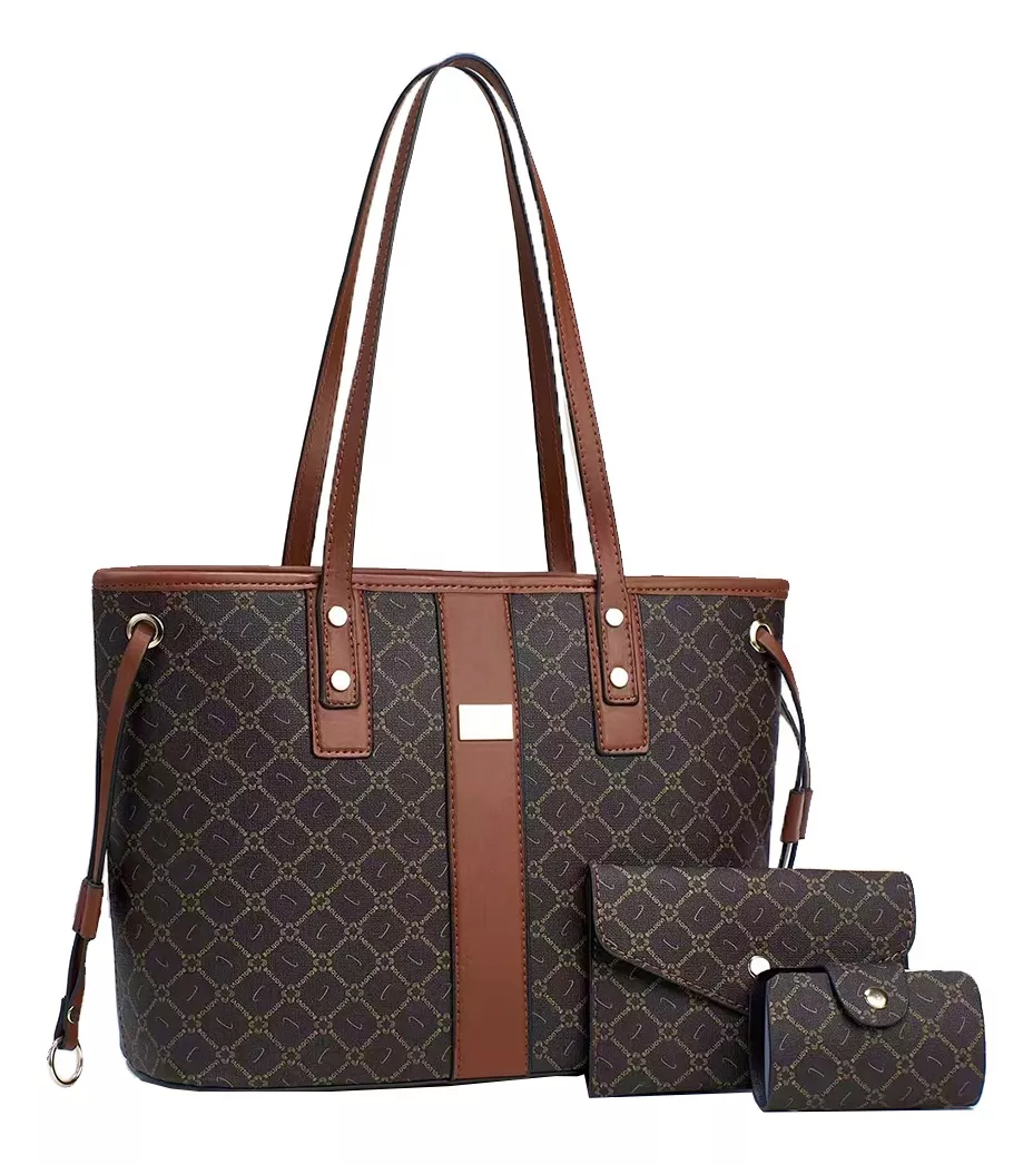 Bolsas Mujer Estampado Retro Cartera Moda Crossbody Tote 3pz