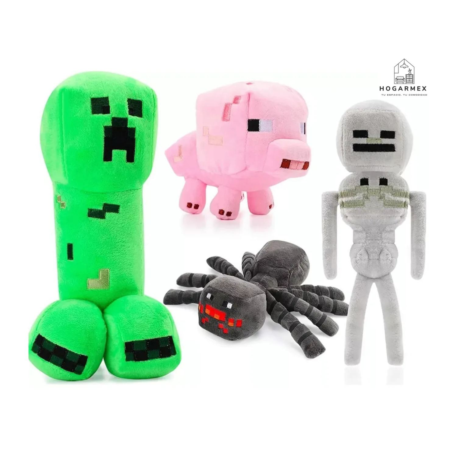 Set de Peluches Minecraft de 20cm | Pack de 4 Juguetes para Niños