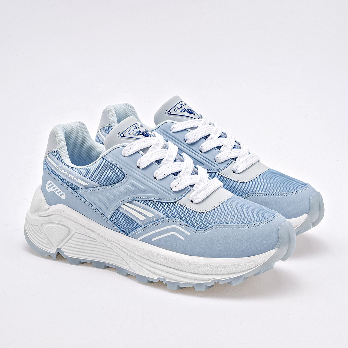 CLASBEN OSIRIS MUJER TENIS CASUAL PLATAFORMA 4 CM COLOR AZUL