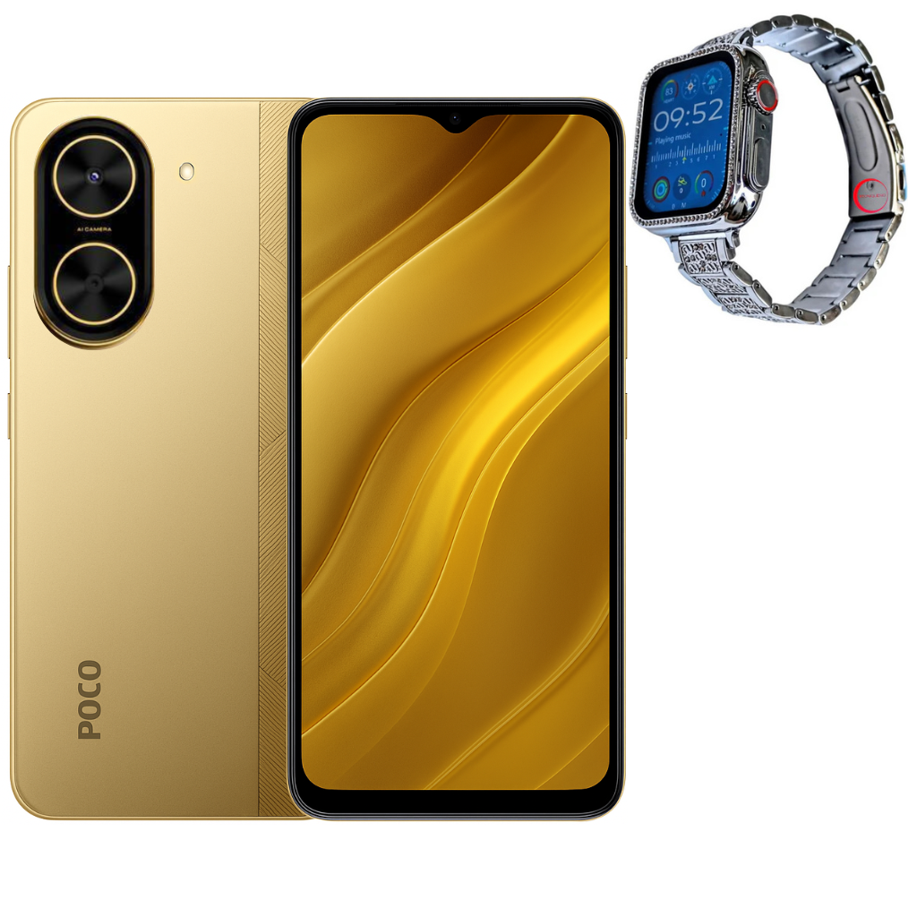 POCO C71 128/4 DORADO + Smartwatch Bossney BS K2310