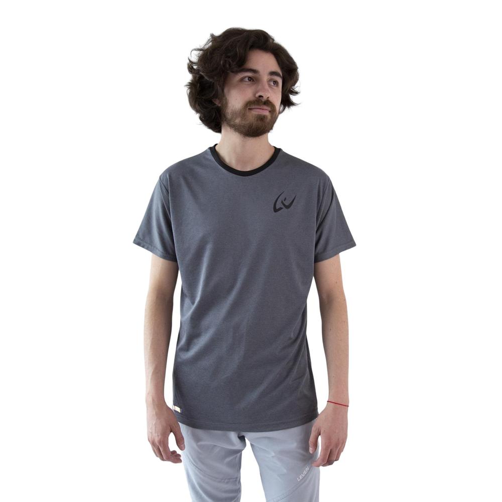 Playera Deportiva Para Hombre Leven Color Gris Talla CH con Tecnología