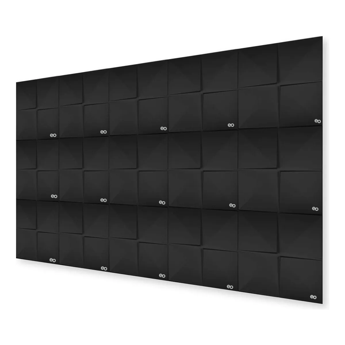 Panel decorativo pared 3d pvc Estilo moderno 30x30cm 12pcs Negro