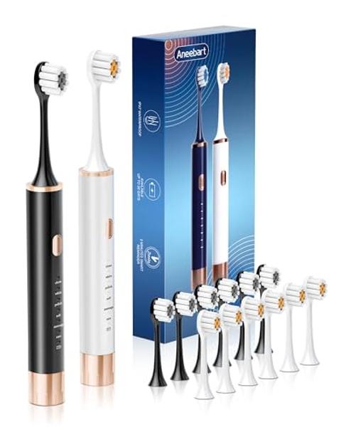 Aneebart Sonic 2 Pack Electric Toothbrush for Adults and Kids, Travel ...