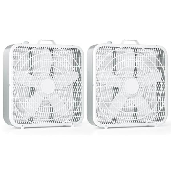 Simple Deluxe Box Fan 20 Inch, 3-Speed Cooling Fan with Aerodynamic ...