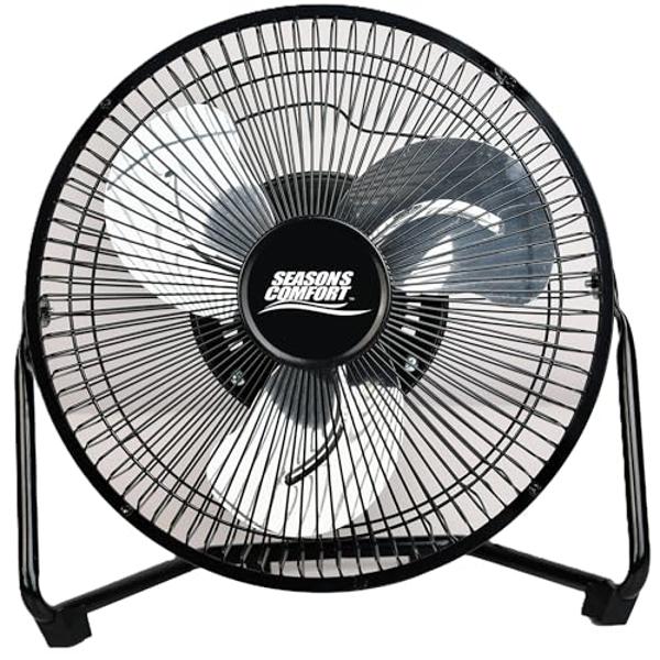 Seasons Comfort 9 Inch High Velocity Fan, Black, 3 Speeds, 360 Degree ...