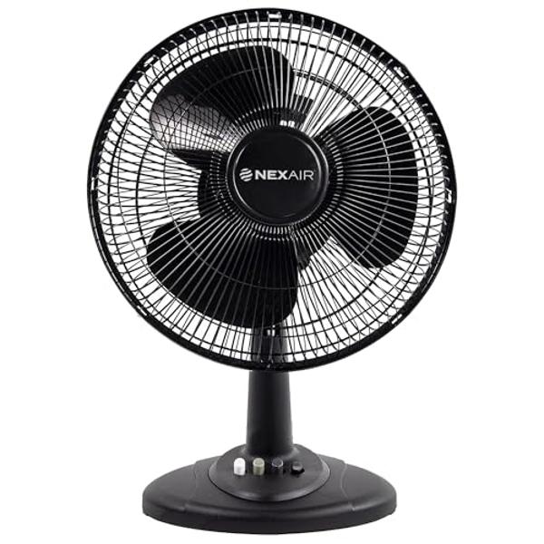 NEXAIR 12 in Oscillating Table Fan 3 Speeds, with 180° Adjustable Tilt ...