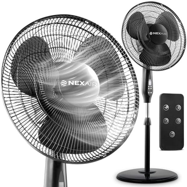 NEXAIR Oscillating 16 Inch Pedestal Stand Up Fan, Quiet Operating Room ...