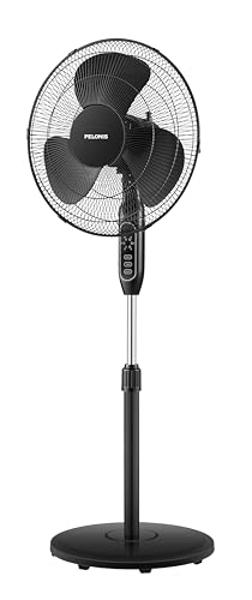 PELONIS 16'' Pedestal Remote Control, Oscillating Stand Up Fan 7-Hour ...