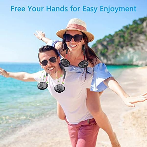 O2COOL Battery Powered Deluxe Necklace Fan For Personal Cooling With ...