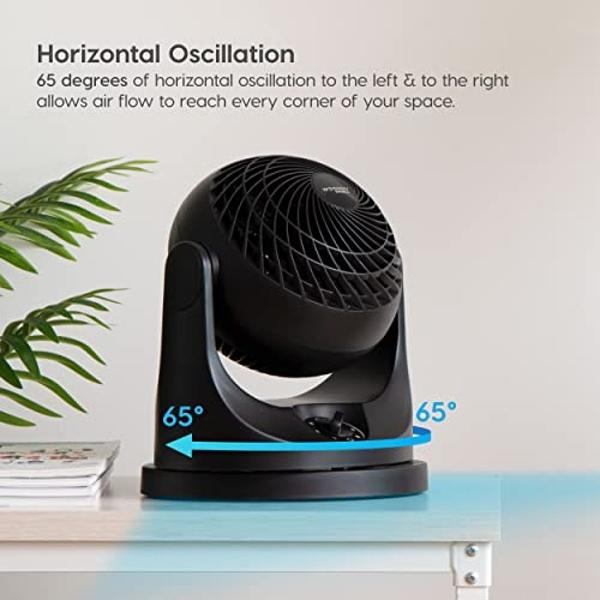Hiree Desk Fan with USB Charging Port, 2 Speeds 6.7 Inch Small Desktop ...
