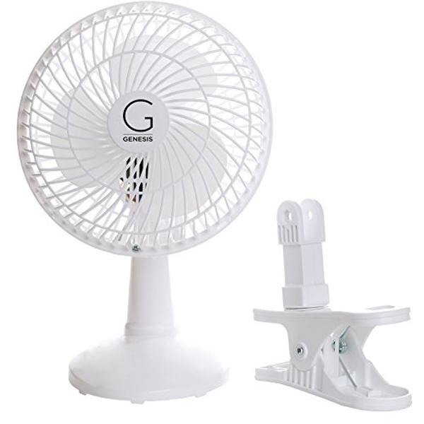 Genesis 6-Inch Clip Convertible Table-Top & Clip Fan Two Quiet Speeds ...