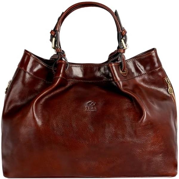 Time Resistance Leather Handbag - Full-Grain Leather Top Handle Purse ...