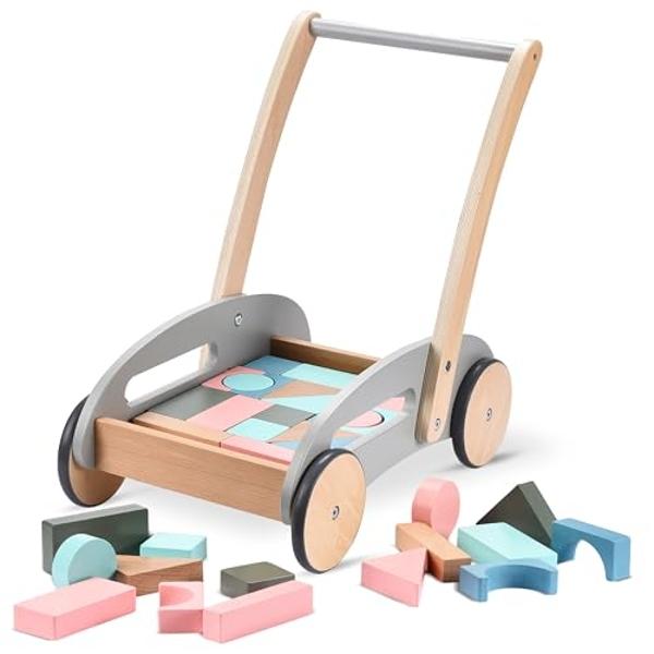 Childlike Behavior Premium Wooden Baby Push Walker with Wheels - Walker ...