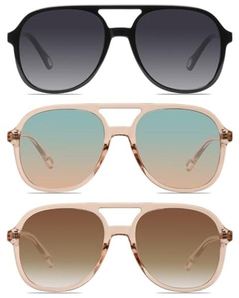 YDAOWKN Retro Square Aviator Sunglasses for Womens Mens Vintage 70s ...