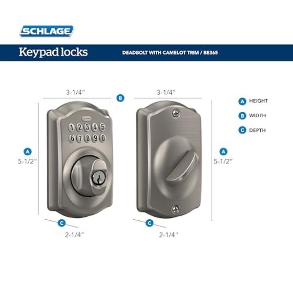 Schlage Encode Smart WiFi Deadbolt Lock for Front Door - Keyless Entry ...
