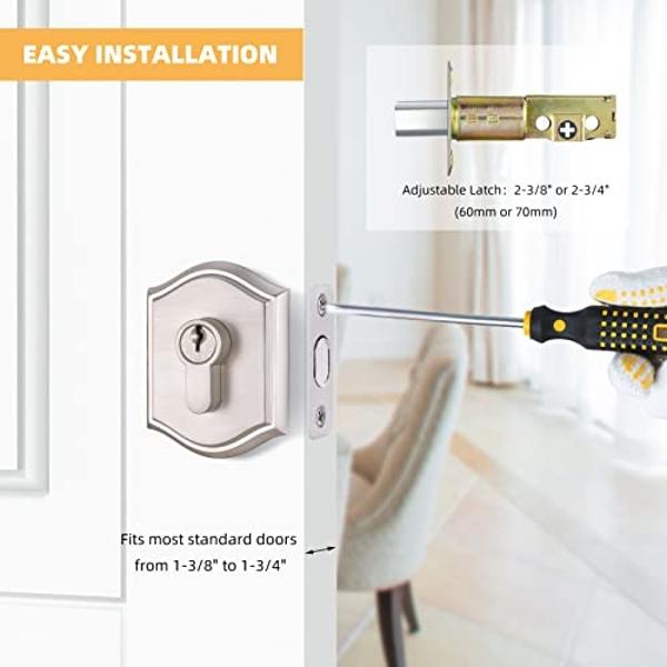 Amazon Basics Electronic Keypad Deadbolt Door Lock with Touch-Control ...