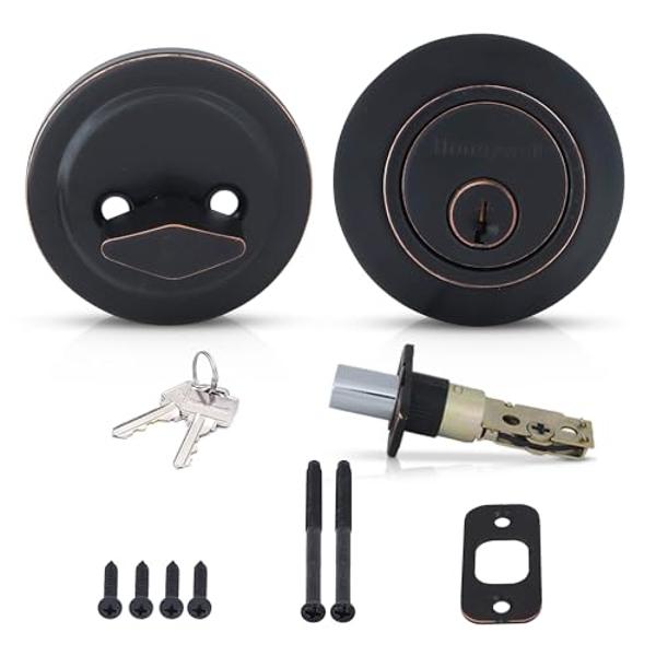 Honeywell Safes & Door Locks - Single Cylinder Front Door Deadbolt Lock ...