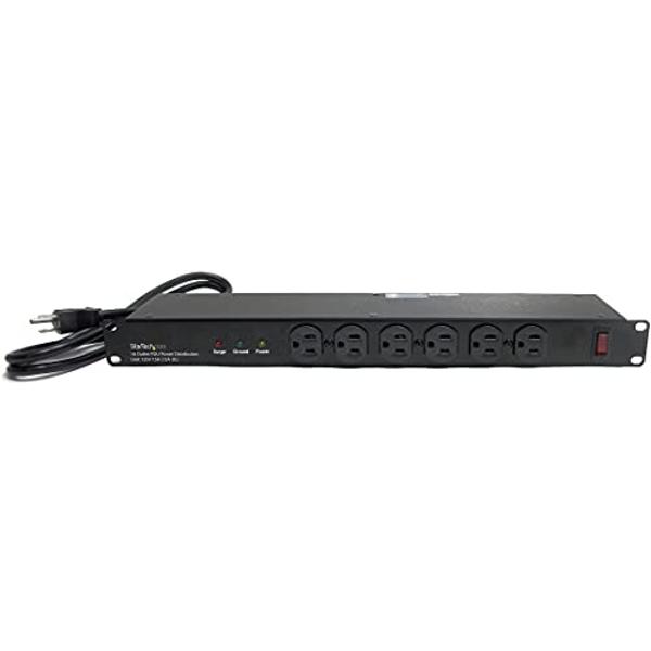 StarTech.com 16 Outlet Horizontal 1U Rack Mount PDU Power Strip for ...