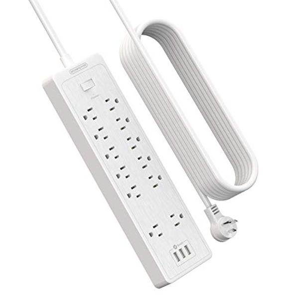 Extension Cord 25 Ft, NTONPOWER Long Surge Protector Power Strip with ...