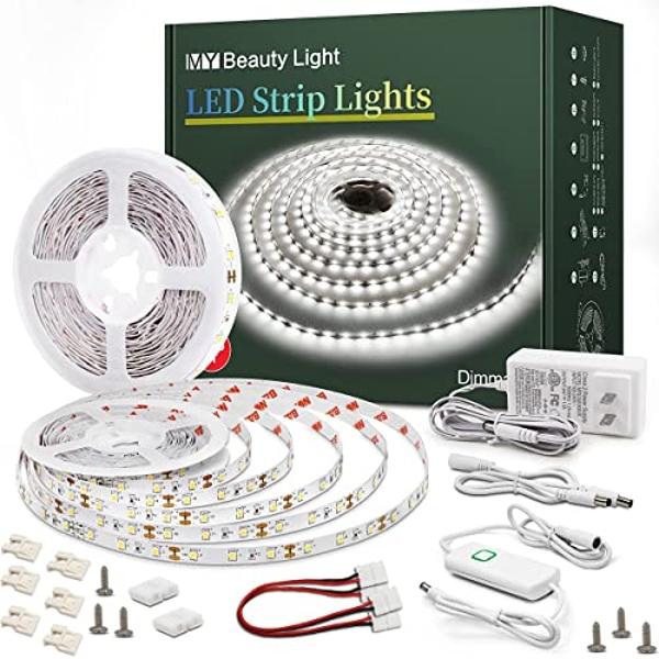 Led Strip Lights 65.6ft White Dimmable Led Light Strip Flexible Rope ...