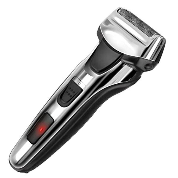 Chargeworx Dual-Foil Rechargeable Electric Shaver for Men – Pop-Up Neck ...