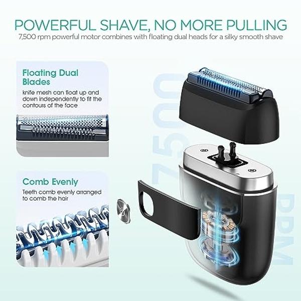 Kemei Cordless Metal Double Electric Shaver Razor for Men Close ...
