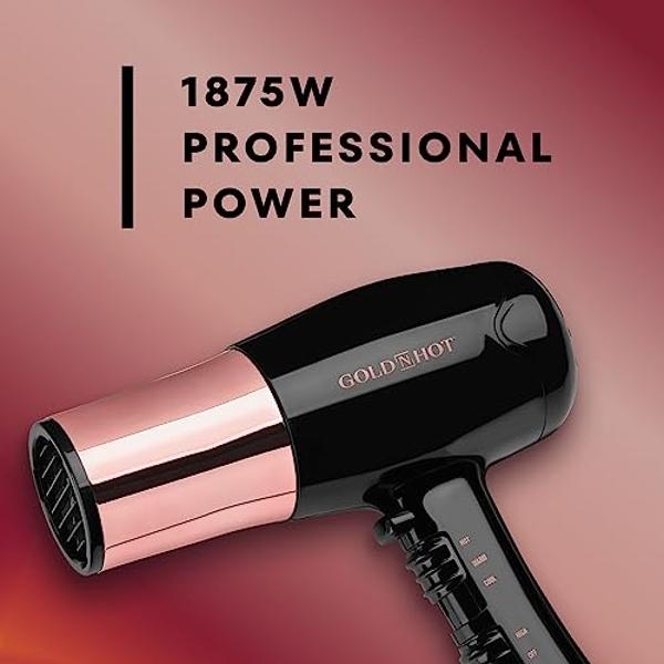 GOLD N HOT 1875 WATT Full Size Euro Dryer with Rose Gold Barrel