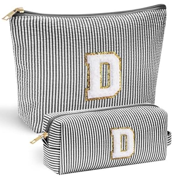 YOOLIFE Initial Cute Monogrammed Makeup Bag for Women - Personalized ...