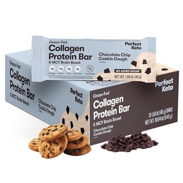 Perfect Collagen Protein Bars, Gluten Free Grass Fed Collagen + MCT Oil ...