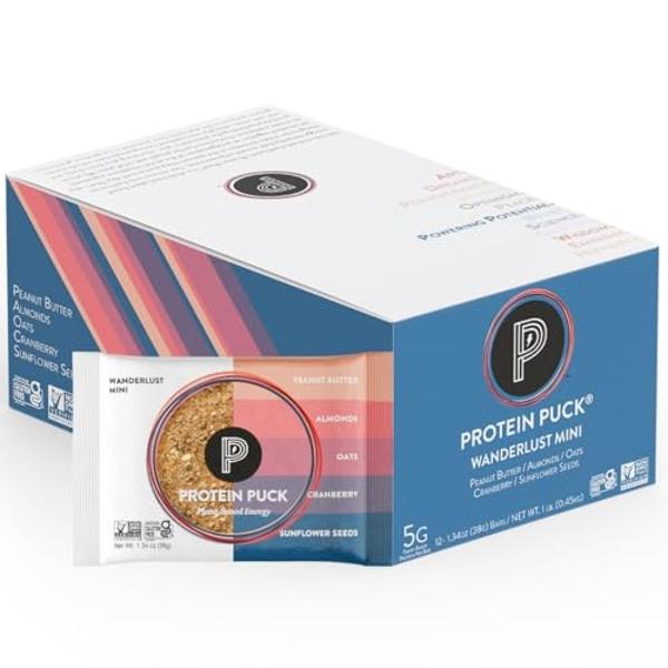 Protein Puck Plant Based Bars | Snacks with Vegan Protein | 12 Count ...