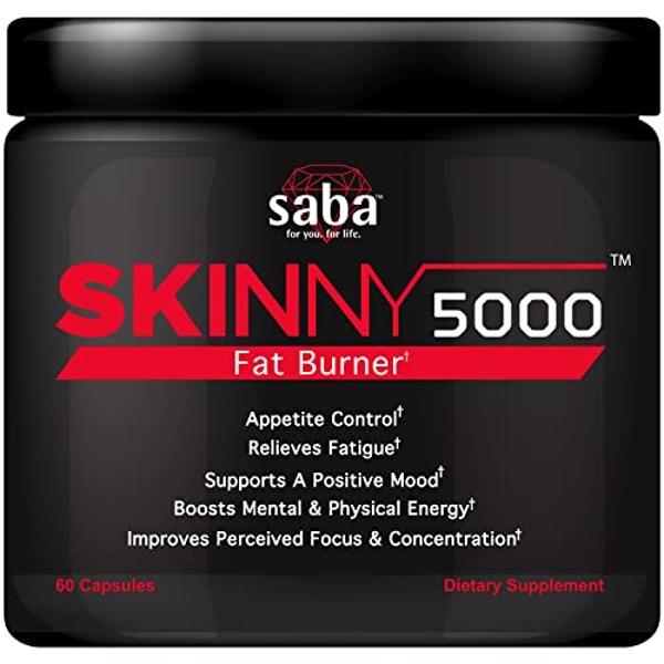 Saba Skinny 5000 -Fat Loss -Weight Loss-Appetite Control -Mild Jitter-Free Energy- Focus -60 ...