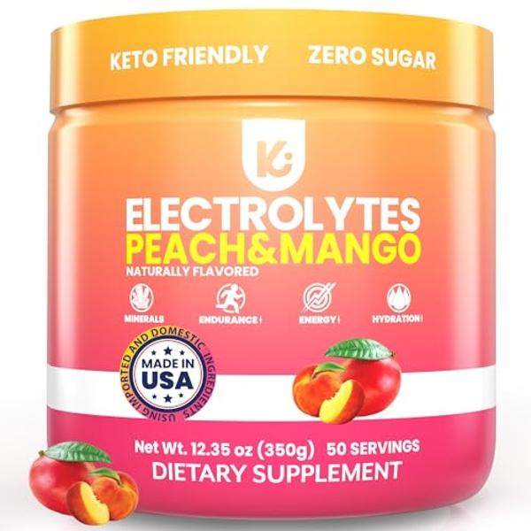 Keppi Keto Hydration Electrolytes - Peach Mango - Electrolyte Powder No ...