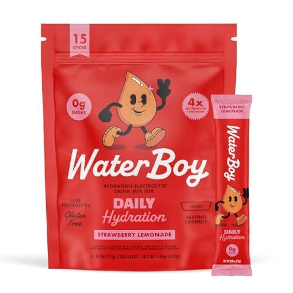 Waterboy Daily Hydration | 1,570mg Electrolyte Powder Packets | No ...