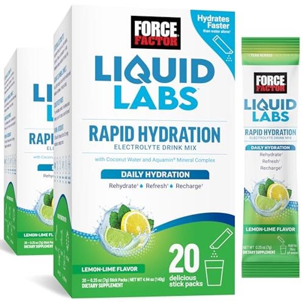 FORCE FACTOR Liquid Labs Electrolytes Powder Packets—Lemon Lime ...