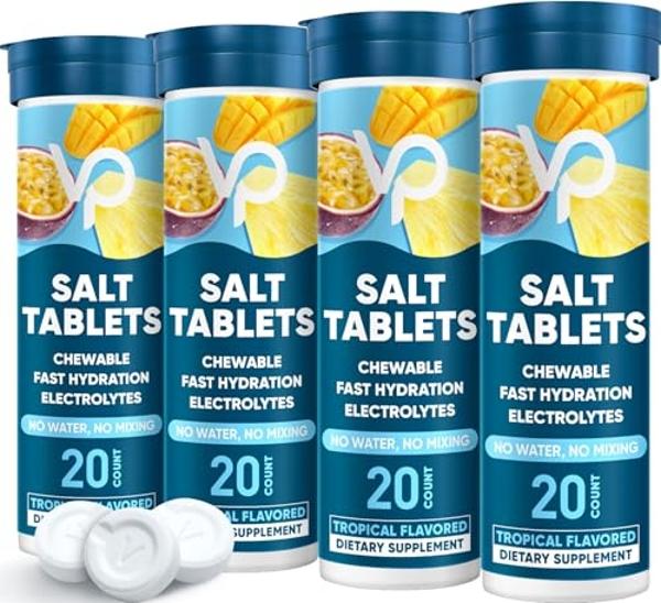 Venture Pal Chewable Electrolyte Tablets, Fast-Dissolve Sugar-Free ...