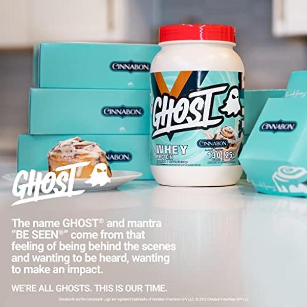 GHOST Whey Protein Powder, Cinnabon - 2LB Tub, 25G of Protein ...