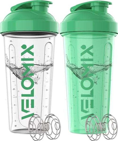 VELOMIX - Pack Of 2-28 Oz Protein Shaker Bottles for Protein Mixes - 2x ...