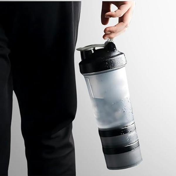Fittify Protein Shaker Bottle with Storage Compartments | Pre-Workout ...