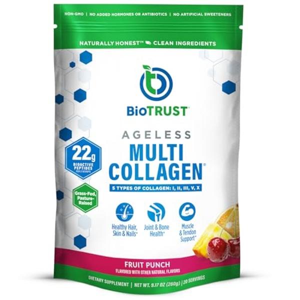 BioTrust Ageless Multi Collagen Peptides Powder – 5 Types (I, II, III ...