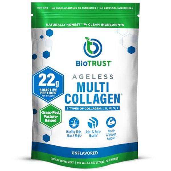 BioTrust Ageless Multi Collagen Peptides Powder – 5 Types (I, II, III ...