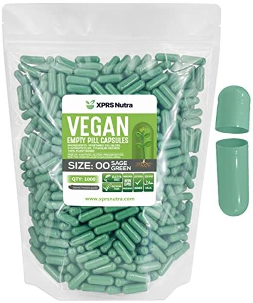 XPRS Nutra Size 00 Empty Capsules - 1000 Count Empty Vegan Capsules ...