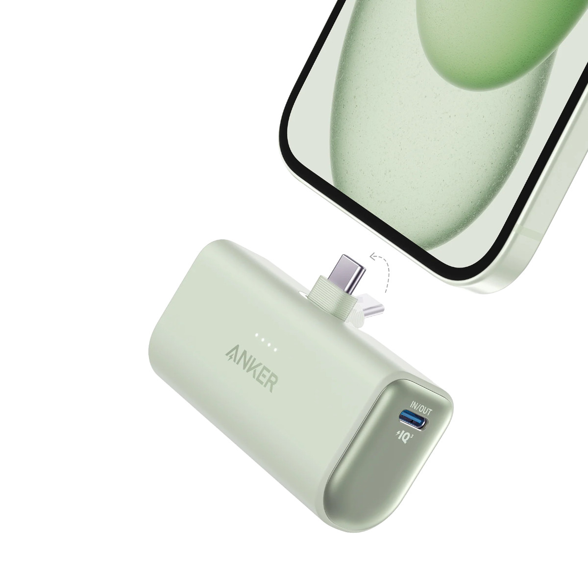 Power Bank Nano USB-C Plegable Anker 5000 mAh 22.5W Verde