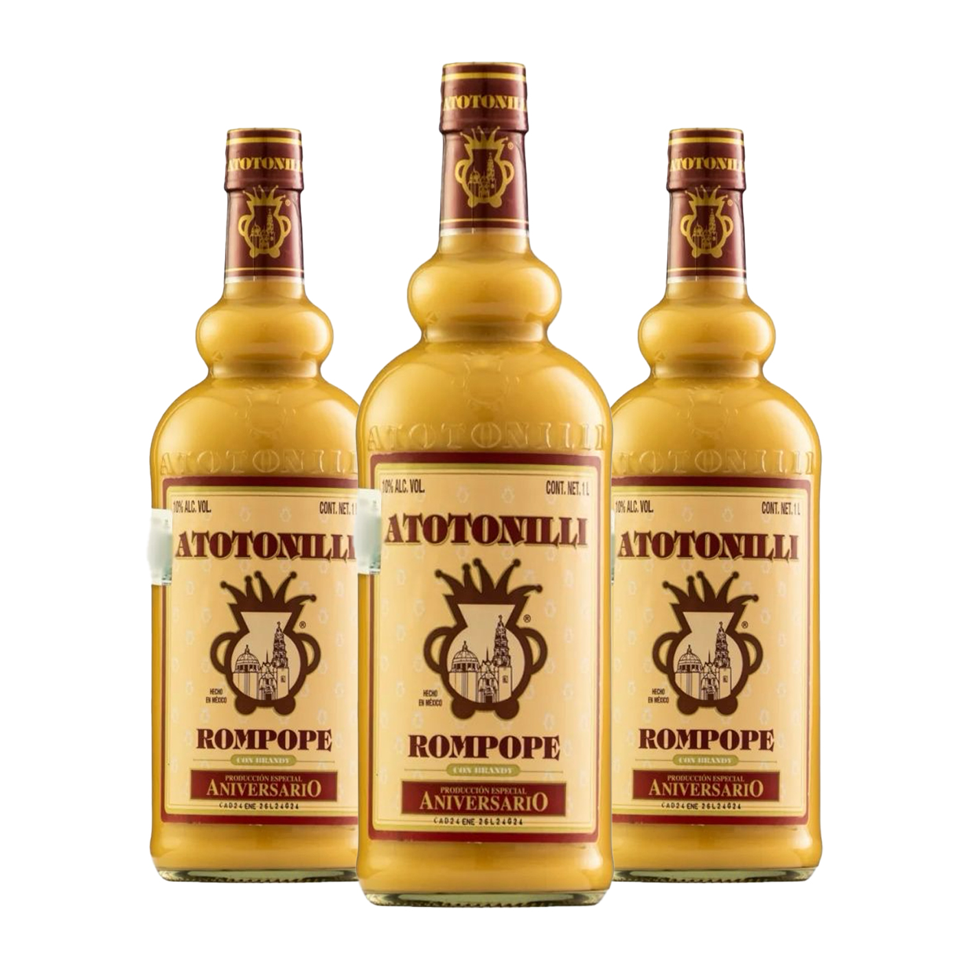 Tripack Rompope Atotonilli Con Brandy Premium 1000 Ml