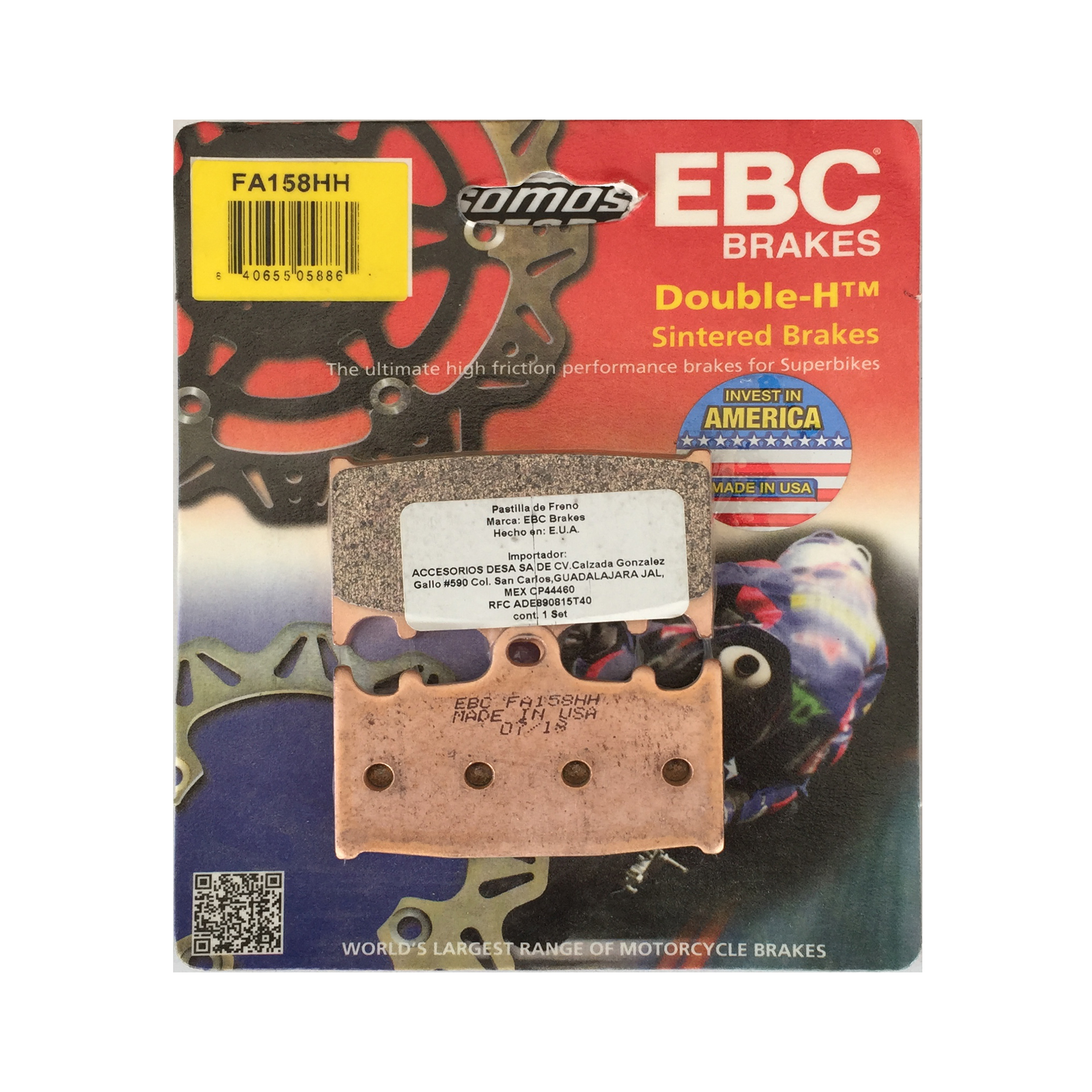 BALATAS MOTO SINTERIZADAS FA158HH EBC DELANTERAS