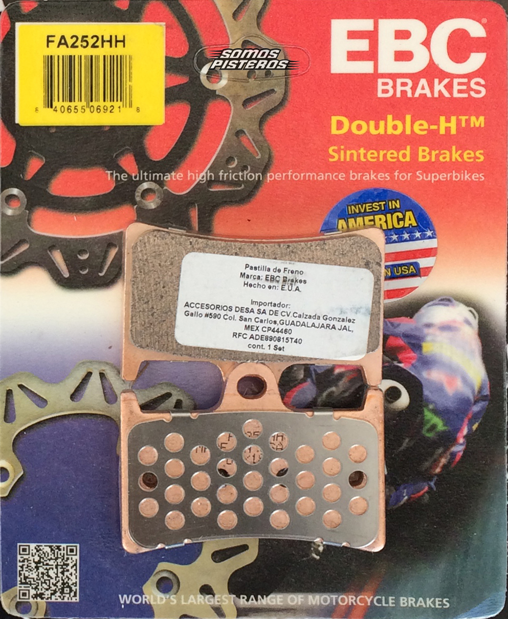 BALATAS MOTO SINTERIZADAS FA252HH EBC DELANTERAS