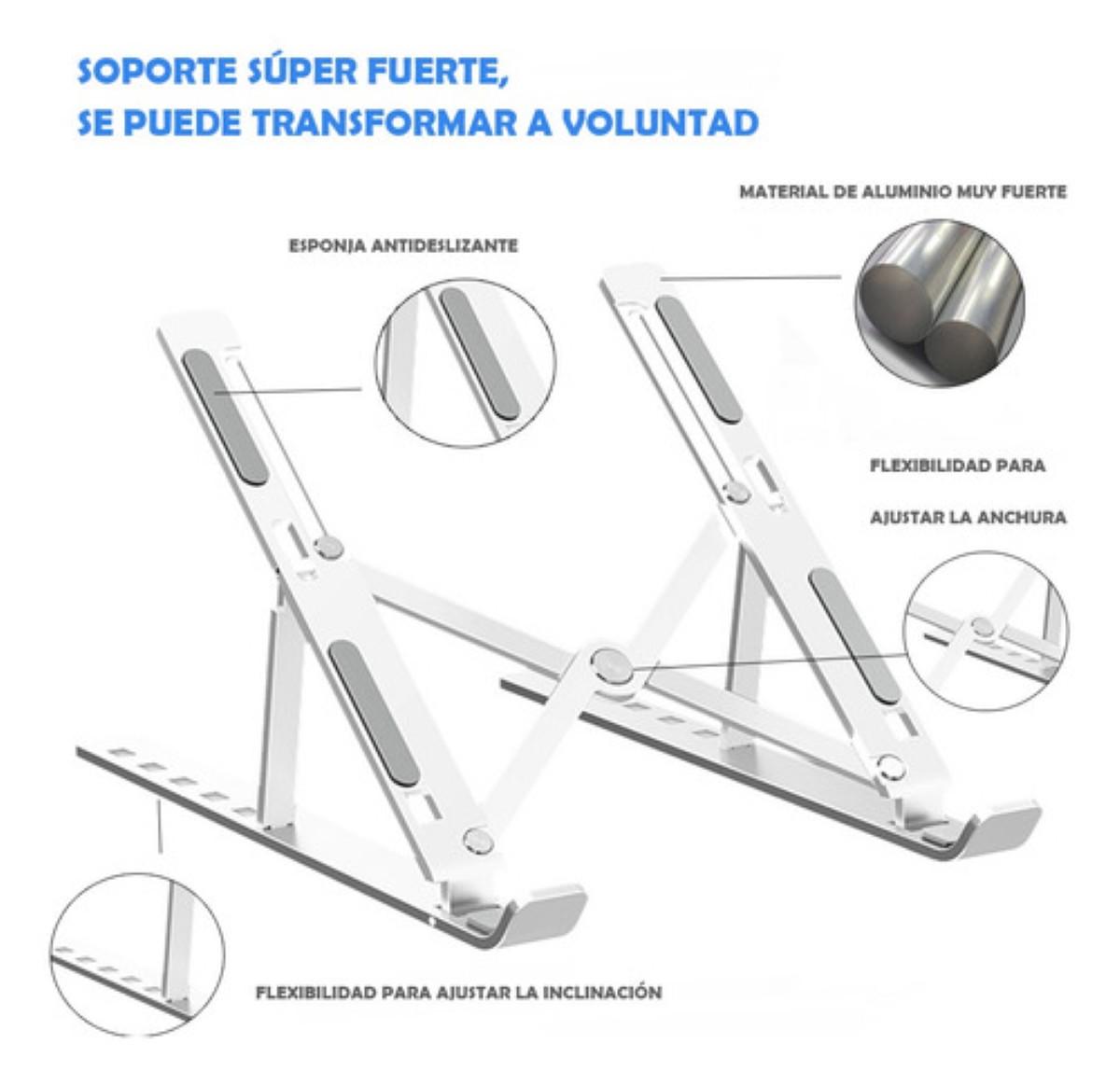 Base Soporte Laptop Aluminio ,portátil Plegable,y Ajustable